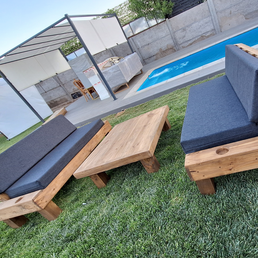 Juego de Terraza Madera Rustic Posavaso - 2 Sillones + Mesa – BodegaTFC